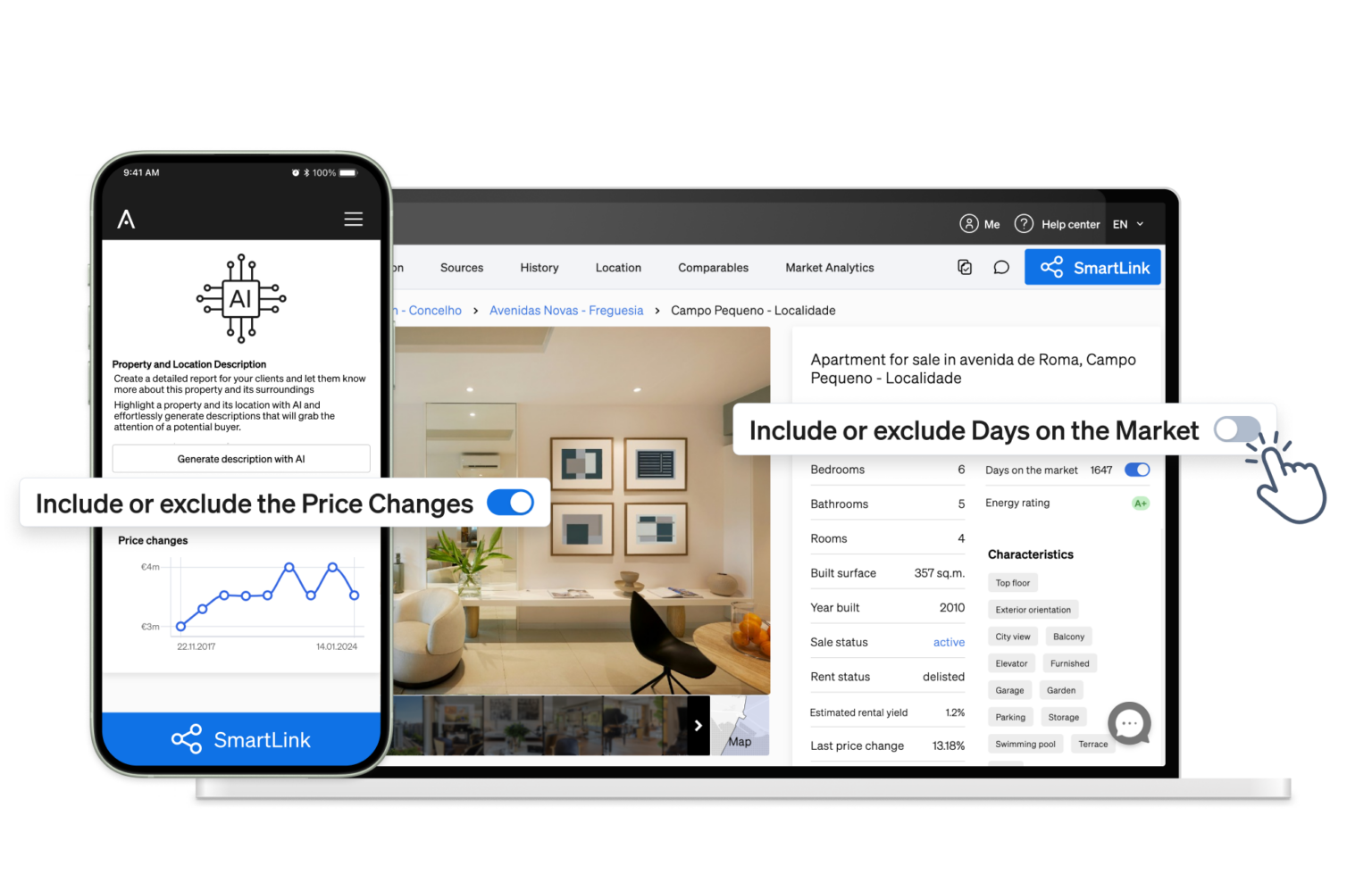 Smartlink : Informações personalizáveis do imobiliário para agentes